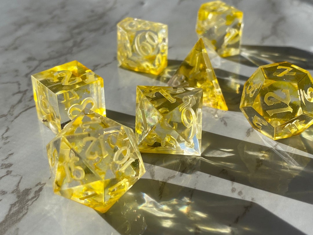 Will-o'wisp Dice Set for Dnd 7 Piece Sharp Edge Resin Dice Set ...