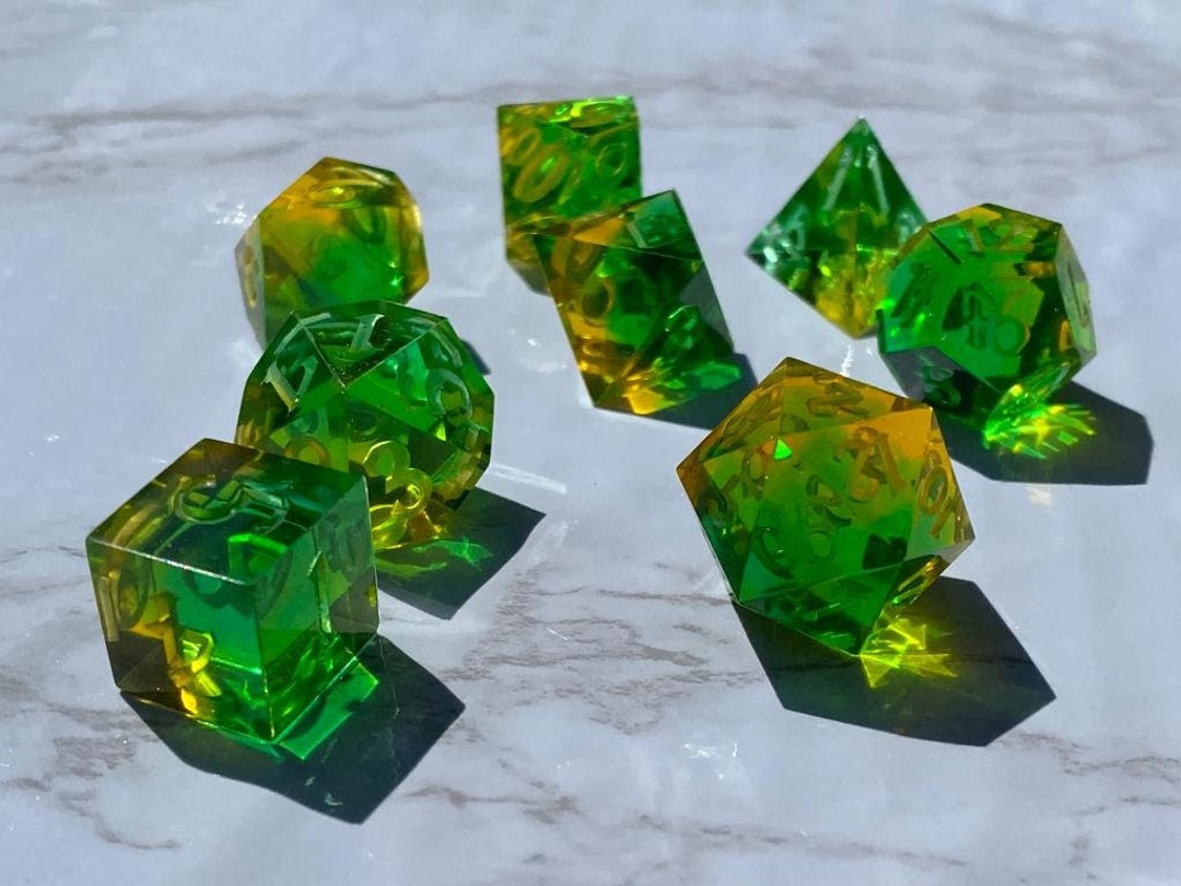 Lizardfolk Lore - Sharp Dnd Dice - Clear - Handmade Resin Dice Set for ...