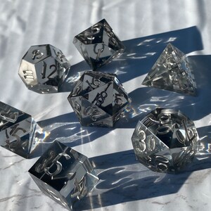 Zon-kuthon's Shadow Dice Set for Dnd 7 Piece Sharp Edge Resin Dice Set ...