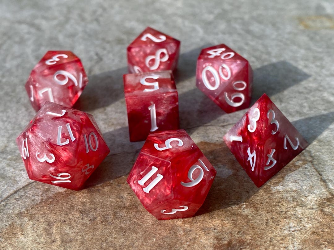 Unusual Hematology - Sharp Dnd Dice - Drip - Handmade Resin Dice Set ...