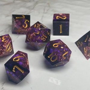 Death's Rebuke Dice Set for Dnd 7 Piece Sharp Edge Resin Dice Set ...