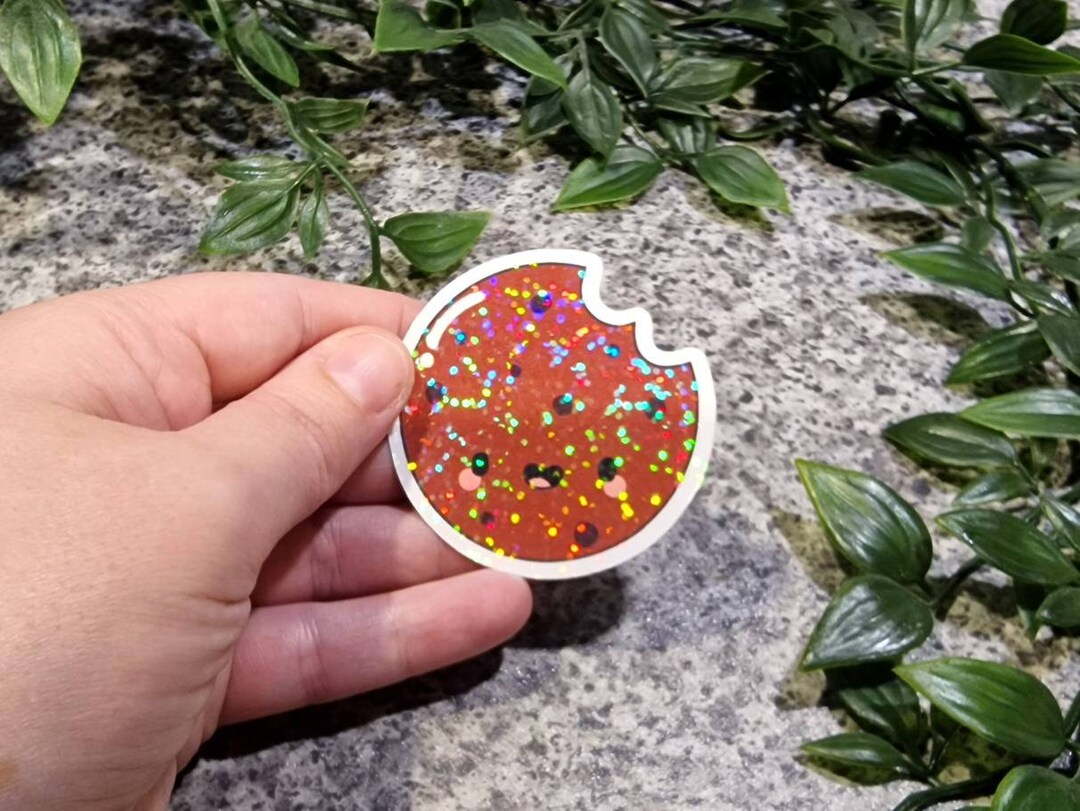 Chocolate Cookie Vinyl Sticker, Large Holographic Sticker - Etsy