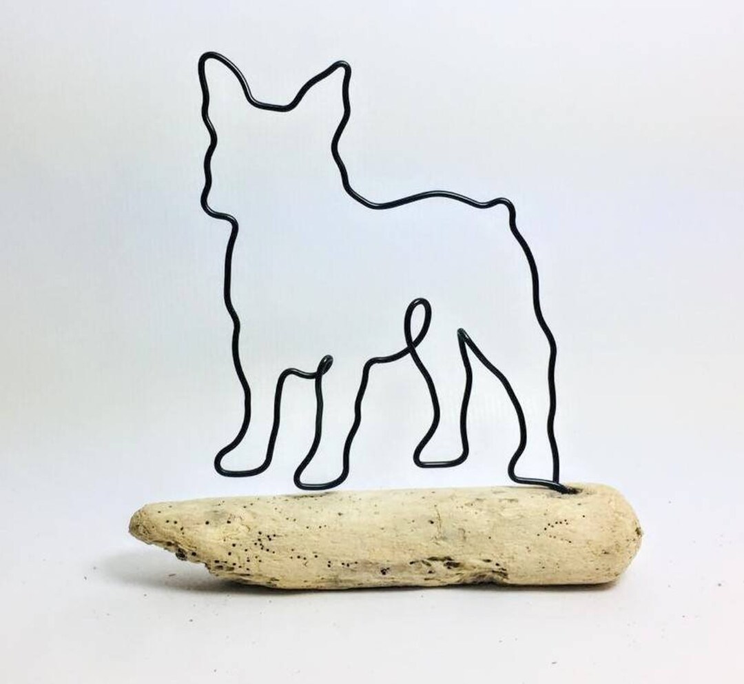 Handmade Wire French Bulldog / Frenchie on Wood, Home Decor, Dog Gifts ...