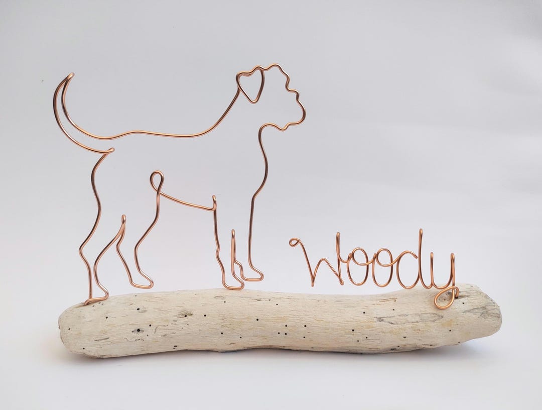 Wire Boxer Dog on Wood, Handmade Home Decor, Dog Gifts, Wire Art ...
