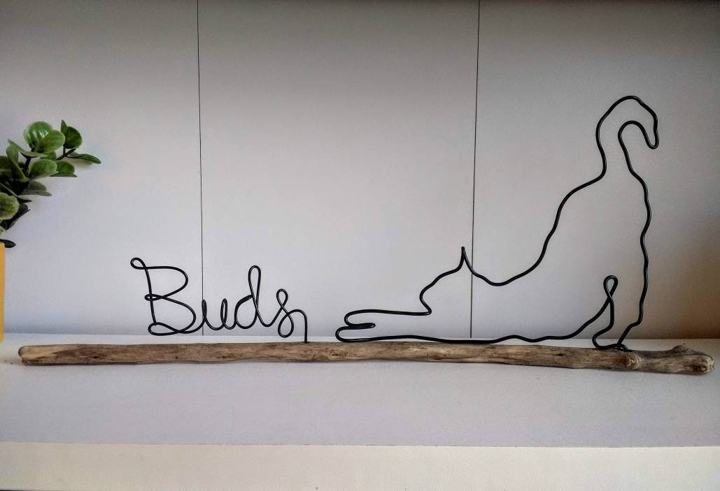 Handmade Wire Cat on Driftwood Home Decor Cat Gifts Wire | Etsy