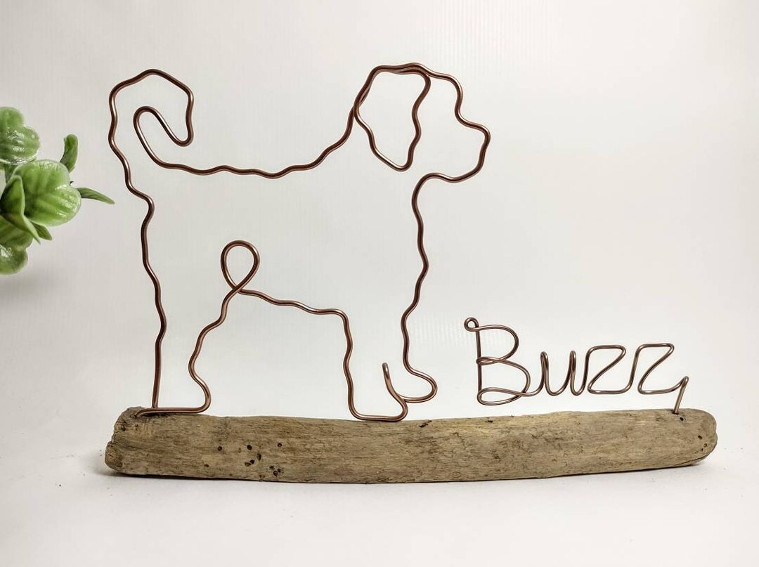 Handmade Wire Labradoodle on Wood Home Decor Dog Gifts Wire - Etsy UK