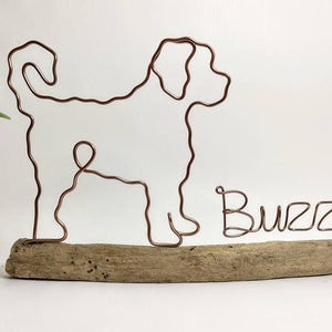 Handmade Wire Labradoodle on Wood, Home Decor, Dog Gifts, Wire Art ...