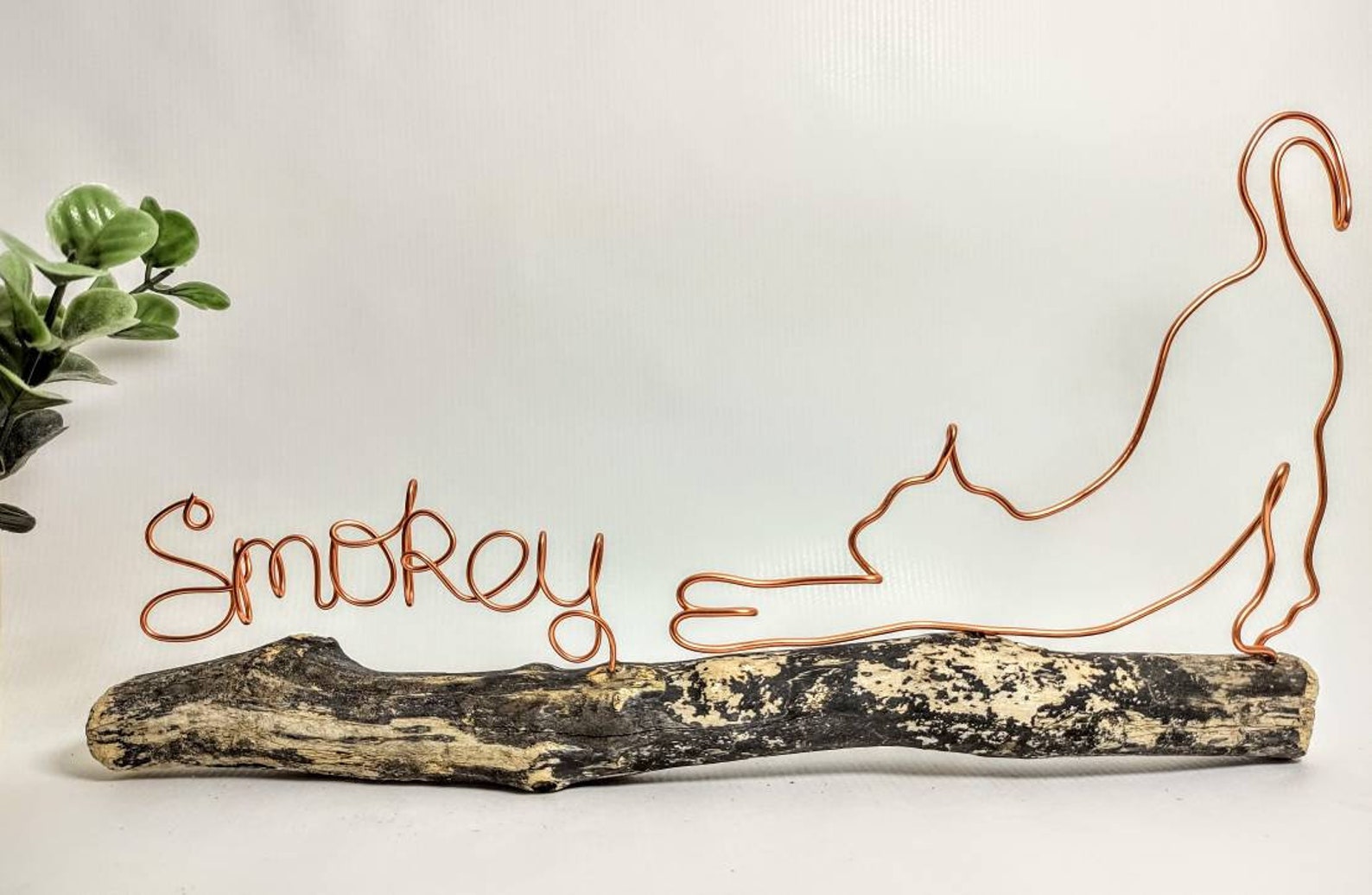 Handmade Wire Cat on Driftwood Home Decor Cat Gifts Wire | Etsy