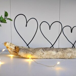 Handmade Wire Hearts on Driftwood, Home Decor, Heart Gifts, Wire Art ...
