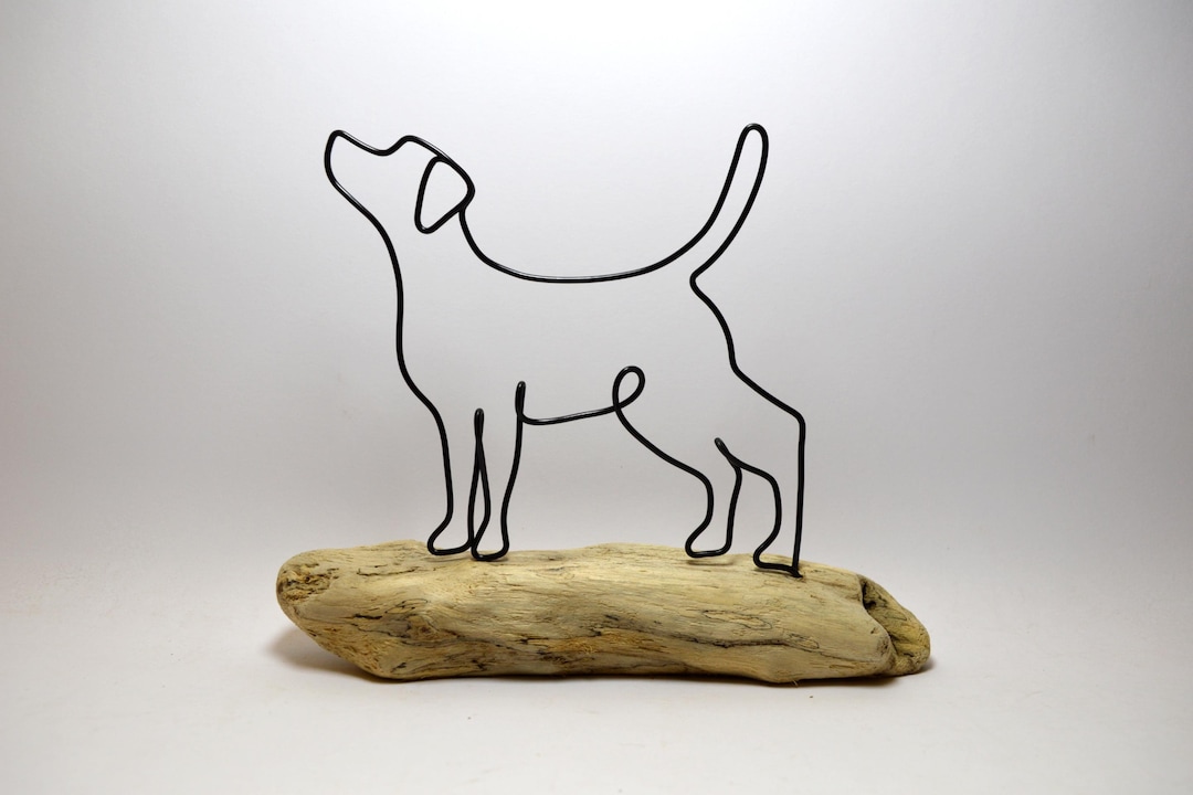 Handmade Wire Labrador on Driftwood, Home Decor, Dog Gifts, Wire Art ...