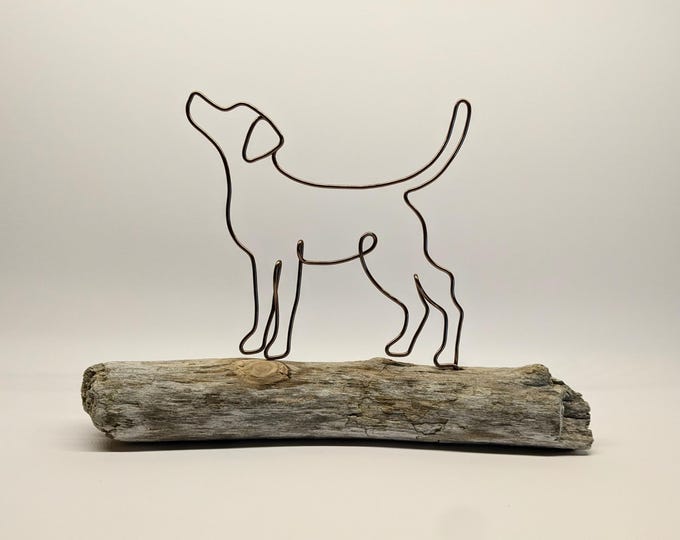Handmade Wire Labrador on Driftwood, Home Decor, Dog Gifts, Wire Art ...