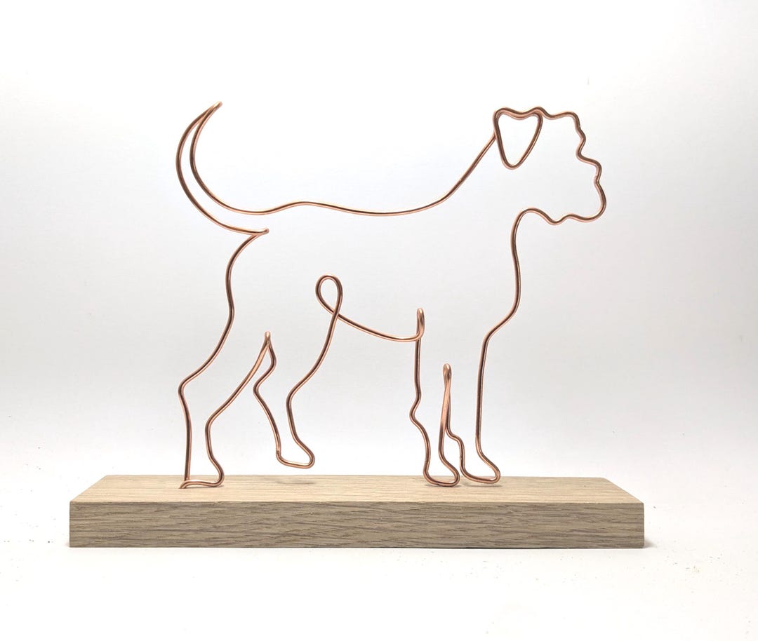 Wire Boxer Dog Sculpture on Wood, Personalised Dog Gifts - Etsy