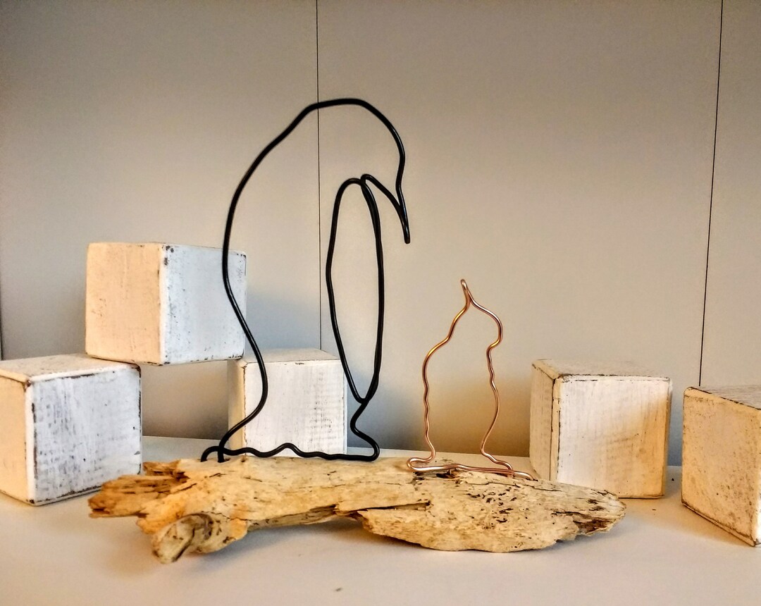 Handmade Wire Penguins on Driftwood: Personalised Gifts for Penguin ...