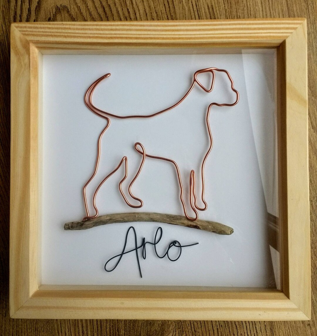 Handmade Wire Boxer Art, Personalised Framed Dog Lover Gift - Etsy UK