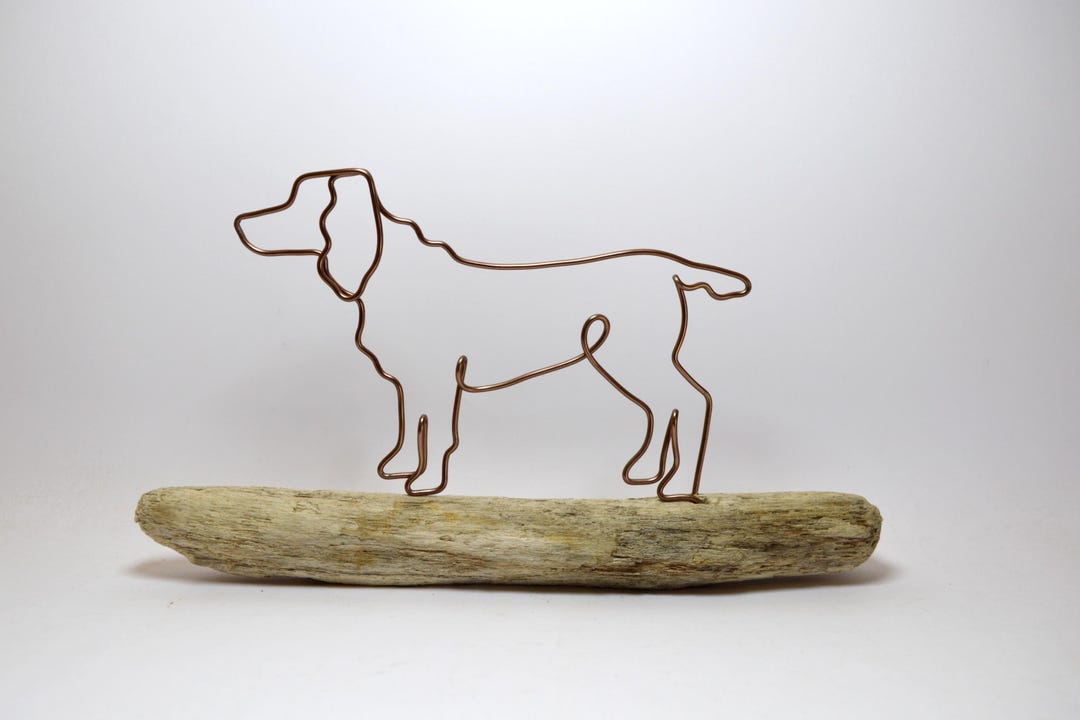 Wire Working Cocker Spaniel on Wood, Handmade Home Decor, Dog Gifts ...