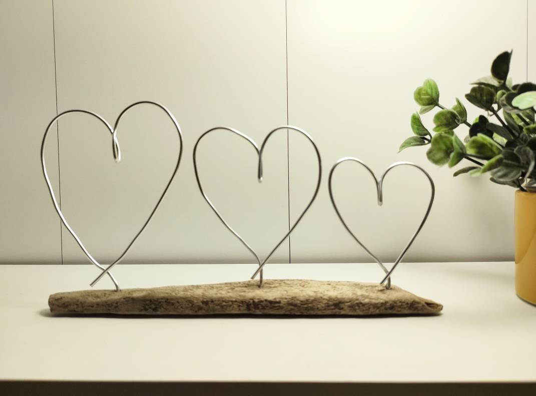 Handmade Wire Hearts on Driftwood Home Decor Heart Gifts | Etsy