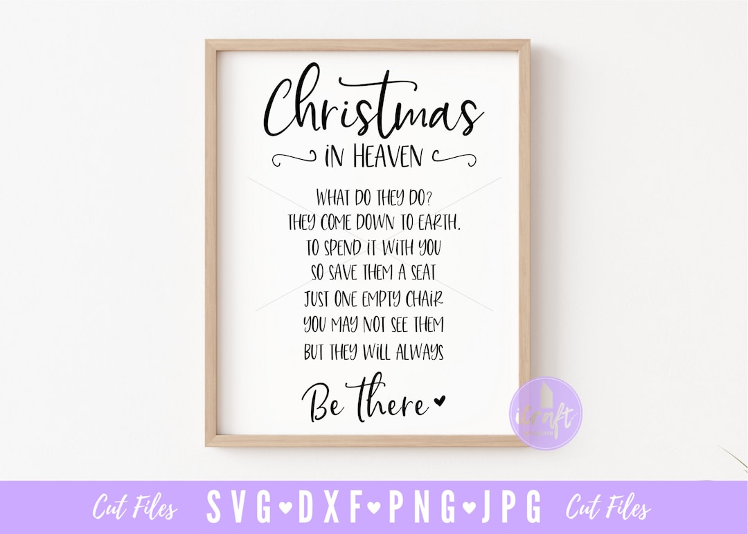 Christmas in Heaven SVG, Memorial Christmas Svg, Merry Christmas From ...