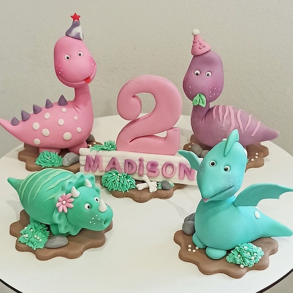 Fondant Dinosaur Cake Topper - Etsy