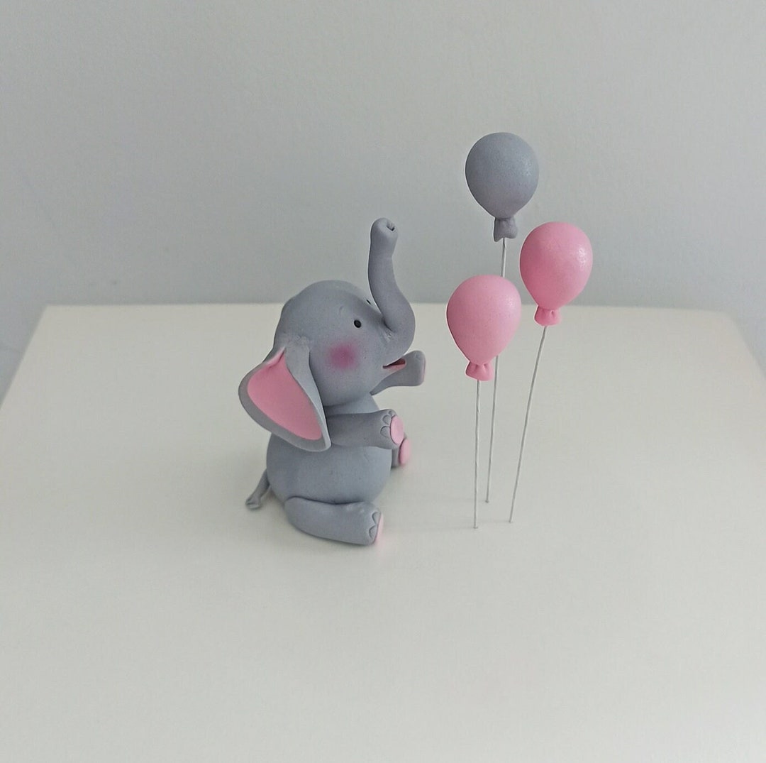 Topper Elephant With a Bow Cake Topper Kids Party Decor Elephant With ...