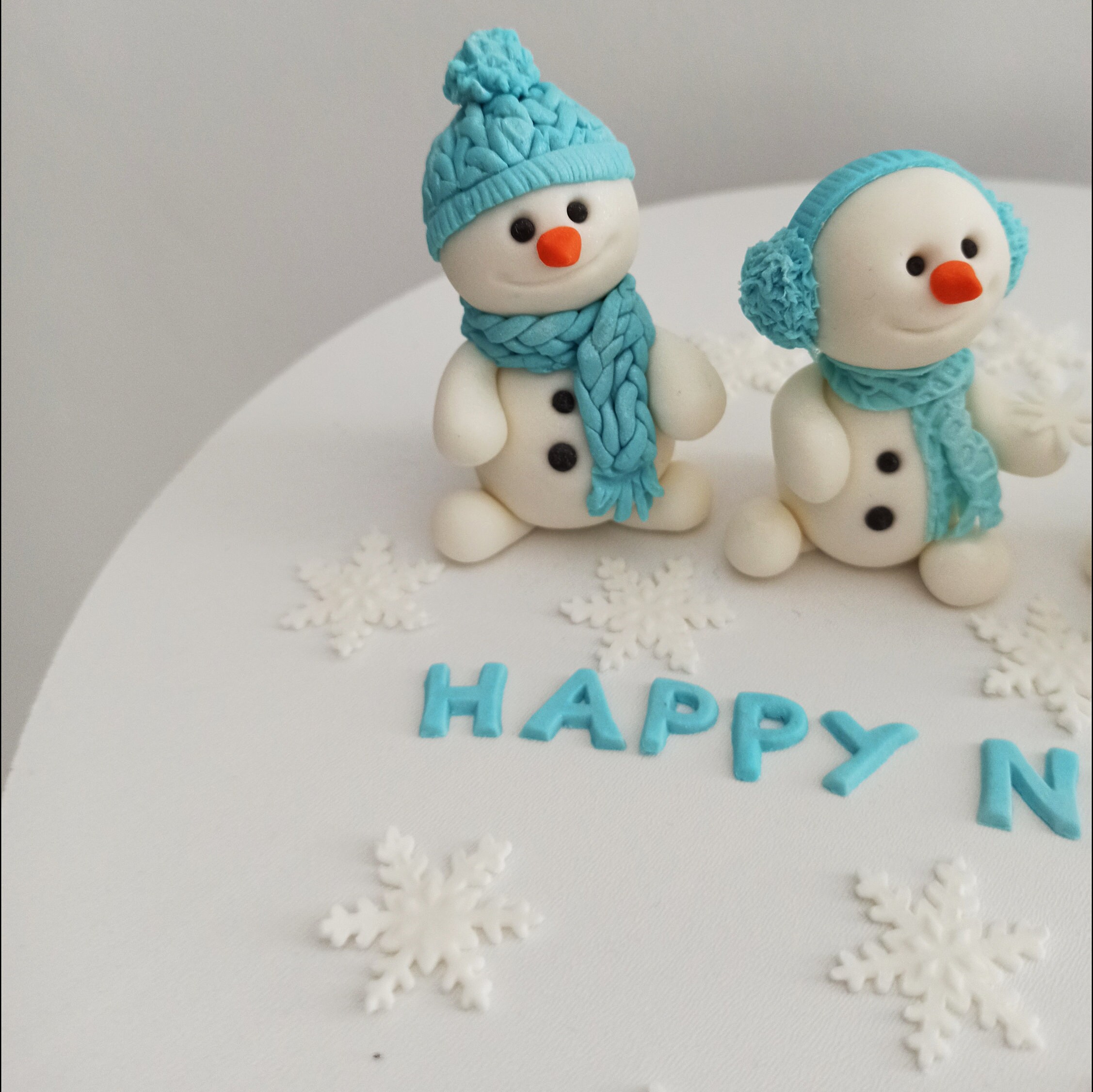 Snowflakes Snowman Topper Winter Topper Fondant Snowman Cake - Etsy