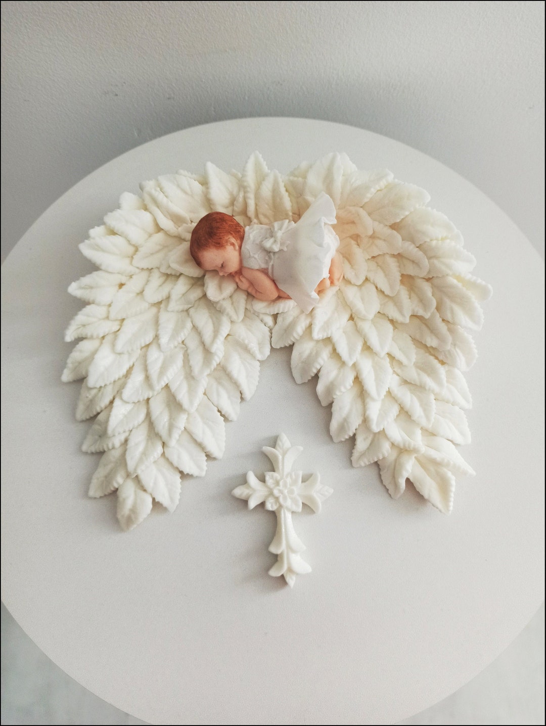 Baby on Wings Little Angel Cake Topper Baby Shower Baptism Girl Topper ...