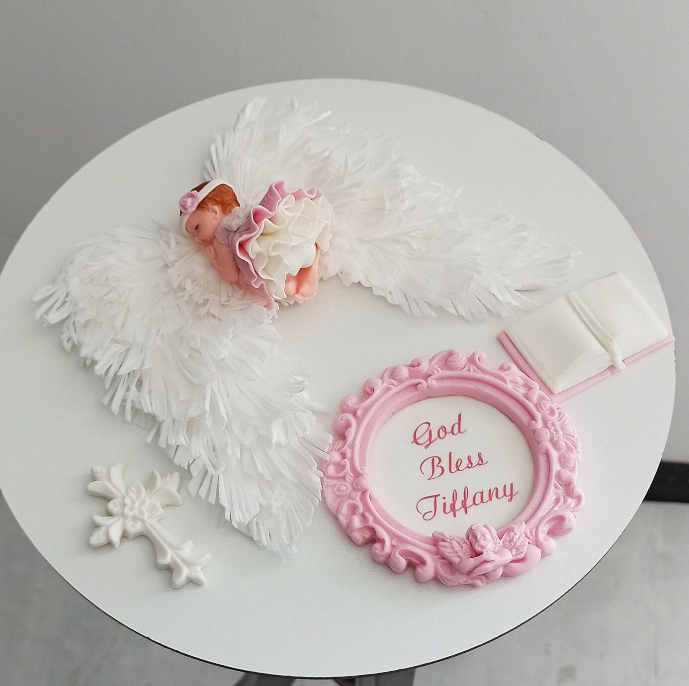Baby on Wings Little Angel Girl Topper Cake Christening Topper Baby ...