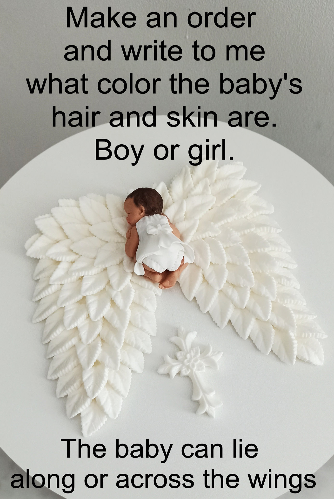 Baby on Wings Little Angel Cake Topper Baby Shower Baptism Girl Topper ...