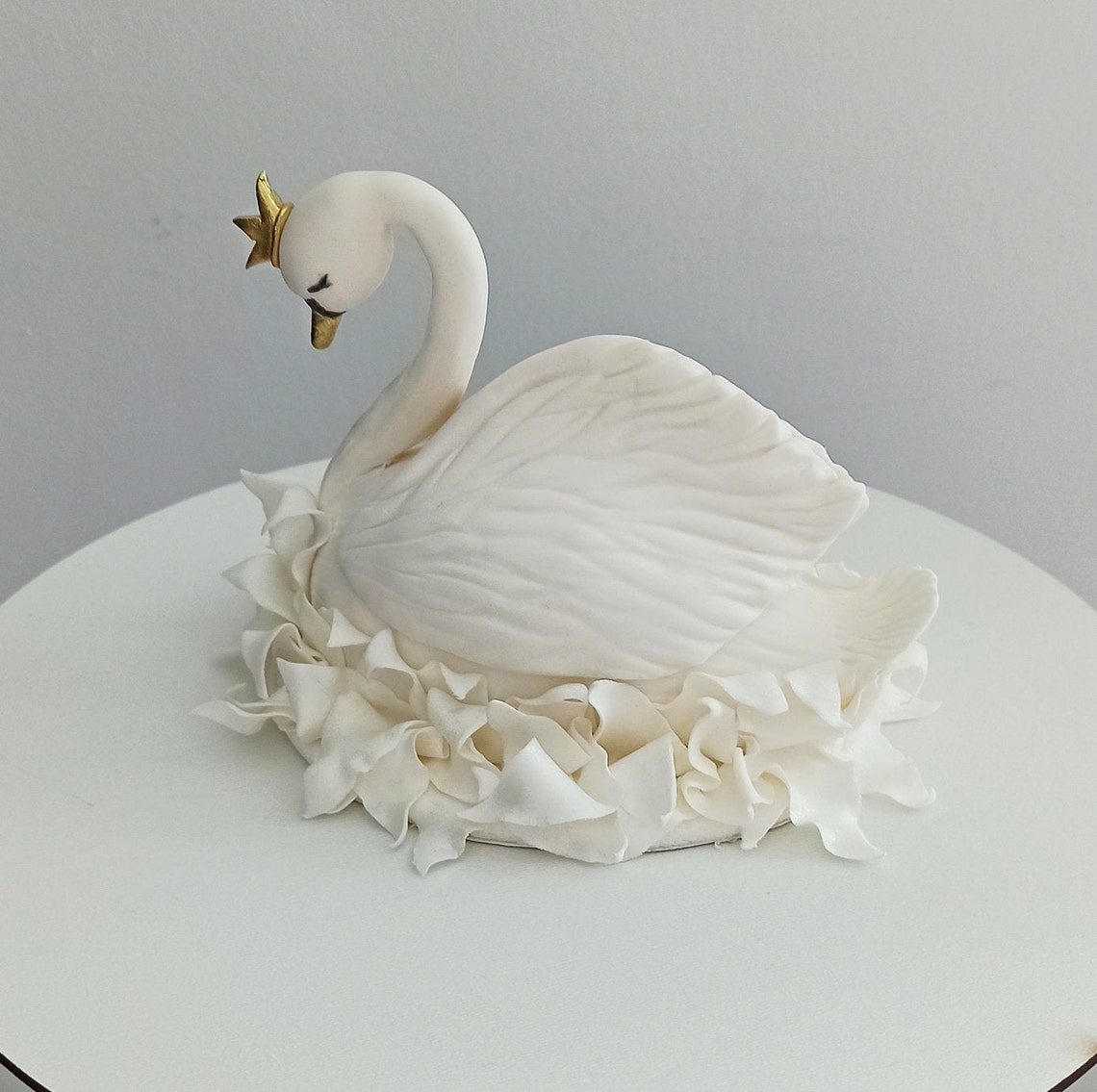 Swan Princess Cake Topper Fondant Swan Bird Cake Decoration - Etsy UK