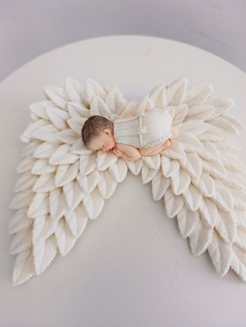 Baby on Wings Little Angel Cake Topper Baby Shower Baptism Girl Topper ...