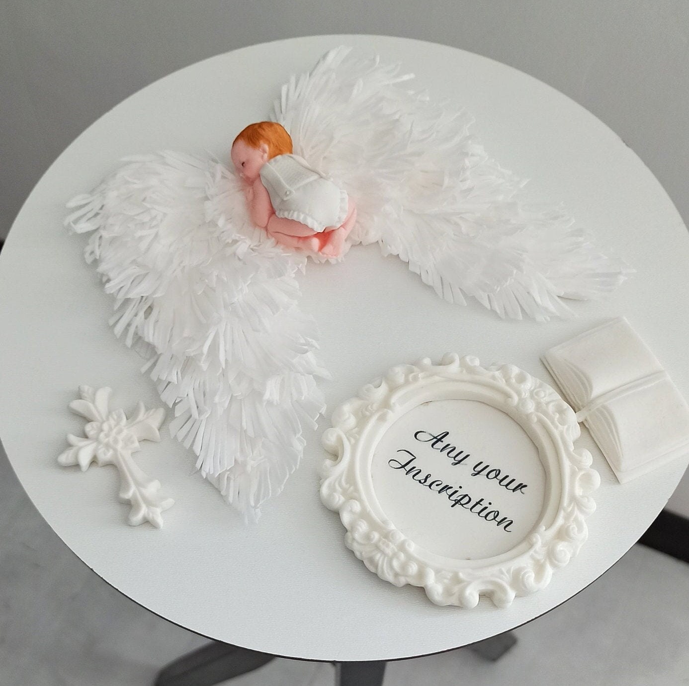 Baby on Wings Little Angel Girl Topper Cake Christening Topper Baby ...