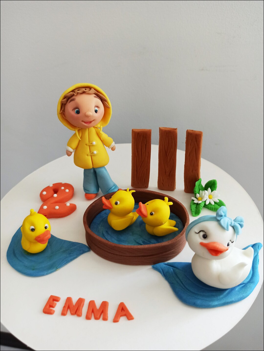 Duck Cake Topper Fondant Ducks Baby Shower Cake Birthday Cake Duck ...