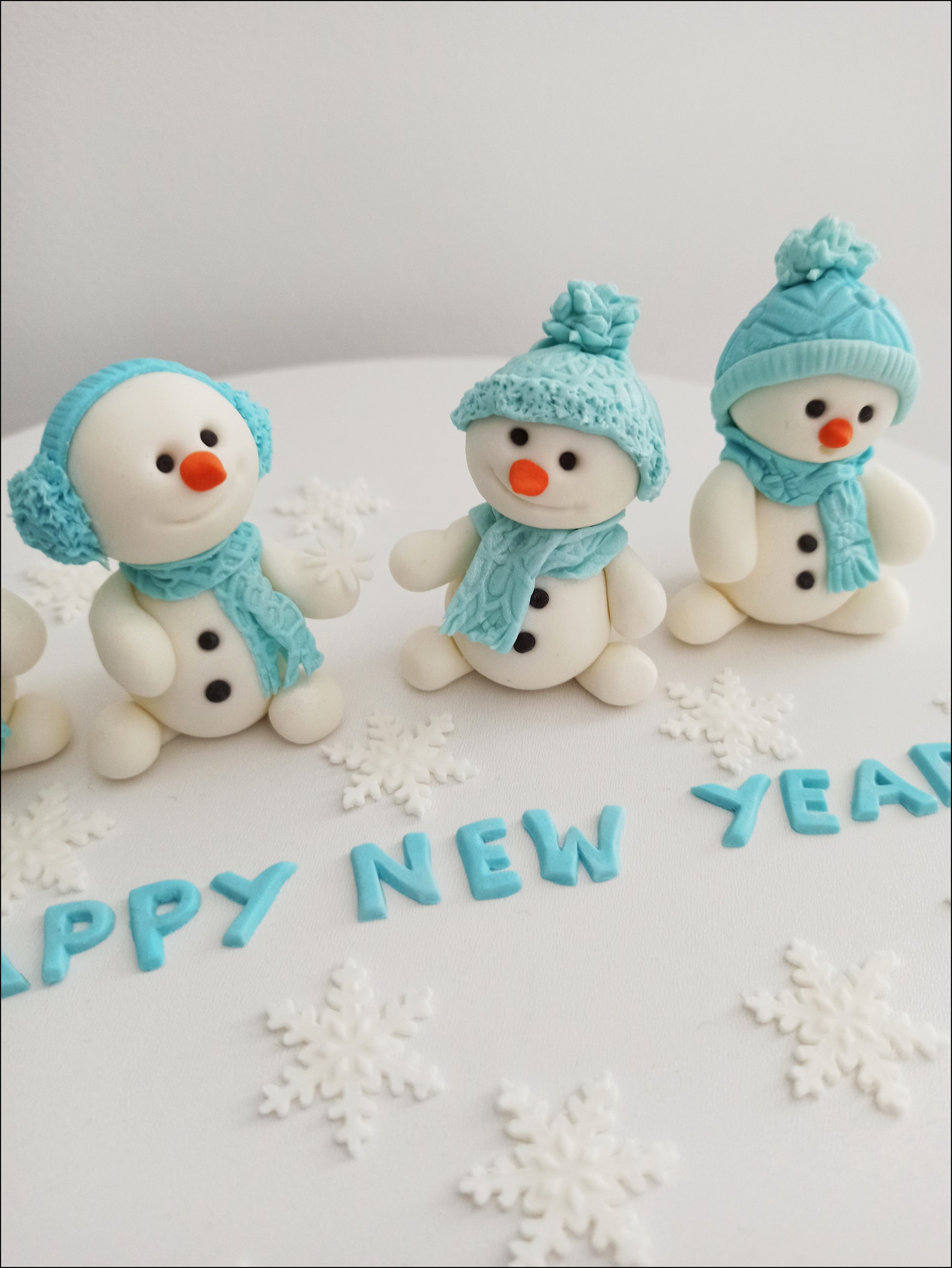 Snowflakes Snowman Topper Winter Topper Fondant Snowman Cake - Etsy