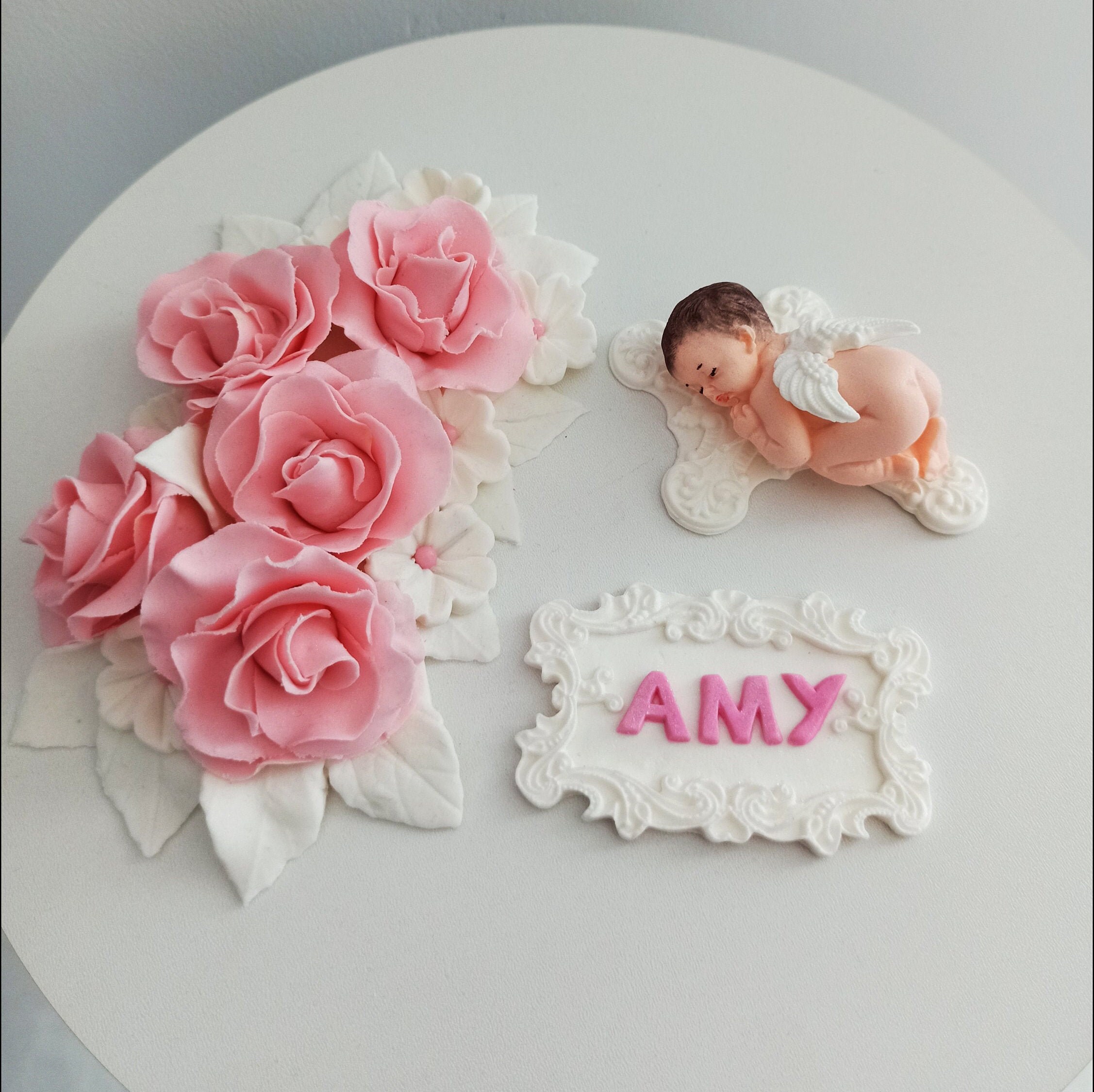 Pink Cross Topper Baby Shower Baby on the cross Little angel | Etsy