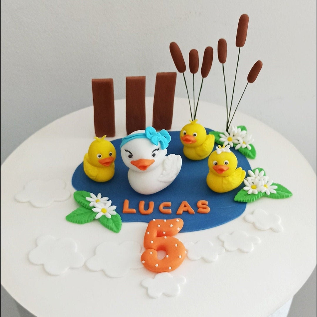 Duck Cake Topper Fondant Ducks Baby Shower Cake Rubber Duck Cake Rubber ...