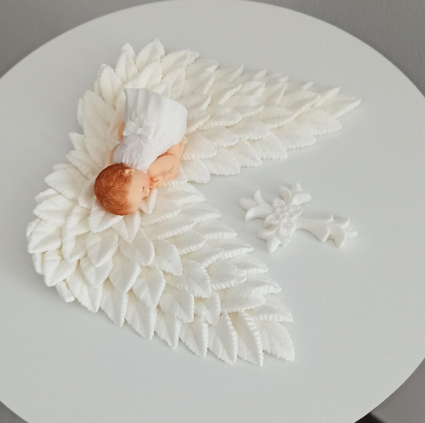 Baby on Wings Little Angel Cake Topper Baby Shower Baptism Girl Topper ...