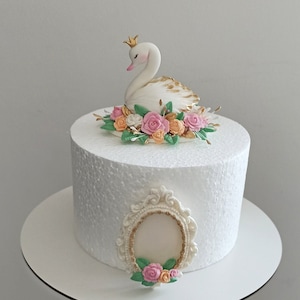 Swan With Crown Cake Topper Wedding Swans Sugar Paste Handmade Swans ...
