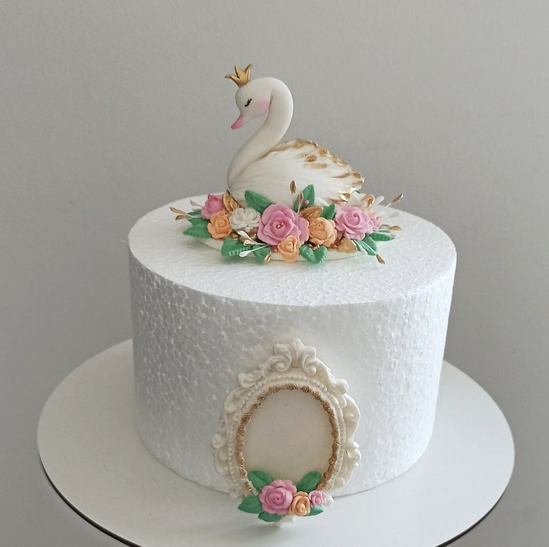 Swan With Crown Cake Topper Wedding Swans Sugar Paste Handmade - Etsy