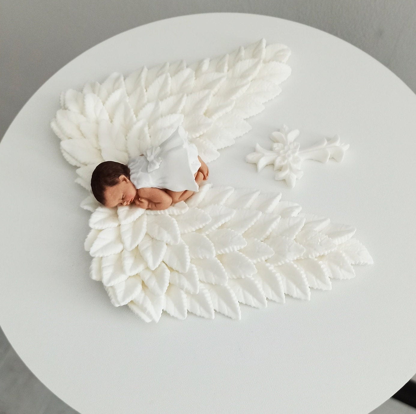 Baby on Wings Little Angel Cake Topper Baby Shower Baptism Girl Topper ...