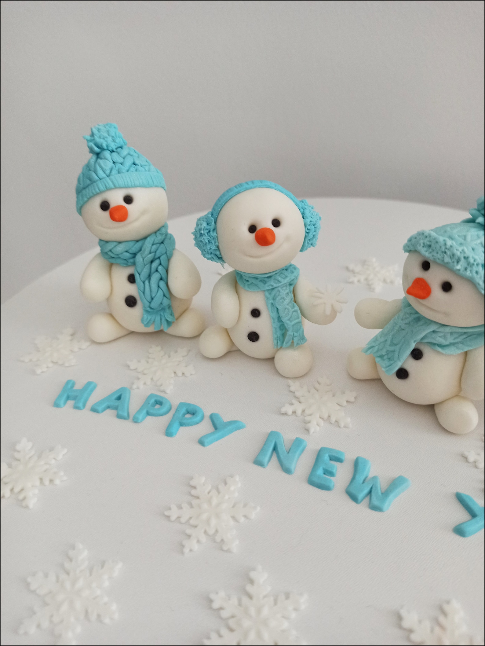 Snowflakes Snowman Topper Winter Topper Fondant Snowman Cake - Etsy