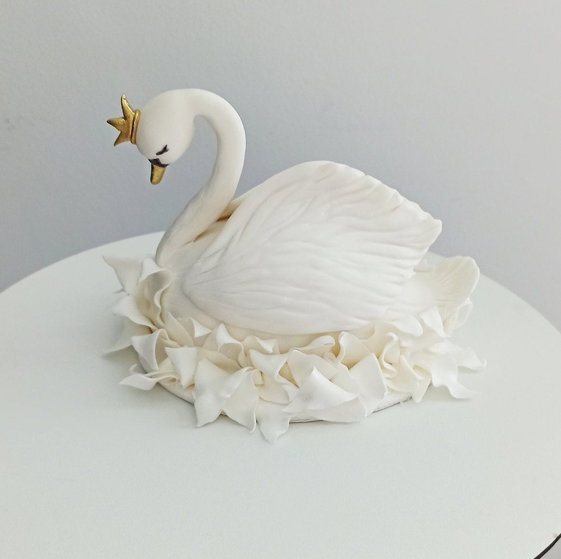 Swan Princess Cake Topper Fondant Swan Bird Cake Decoration - Etsy