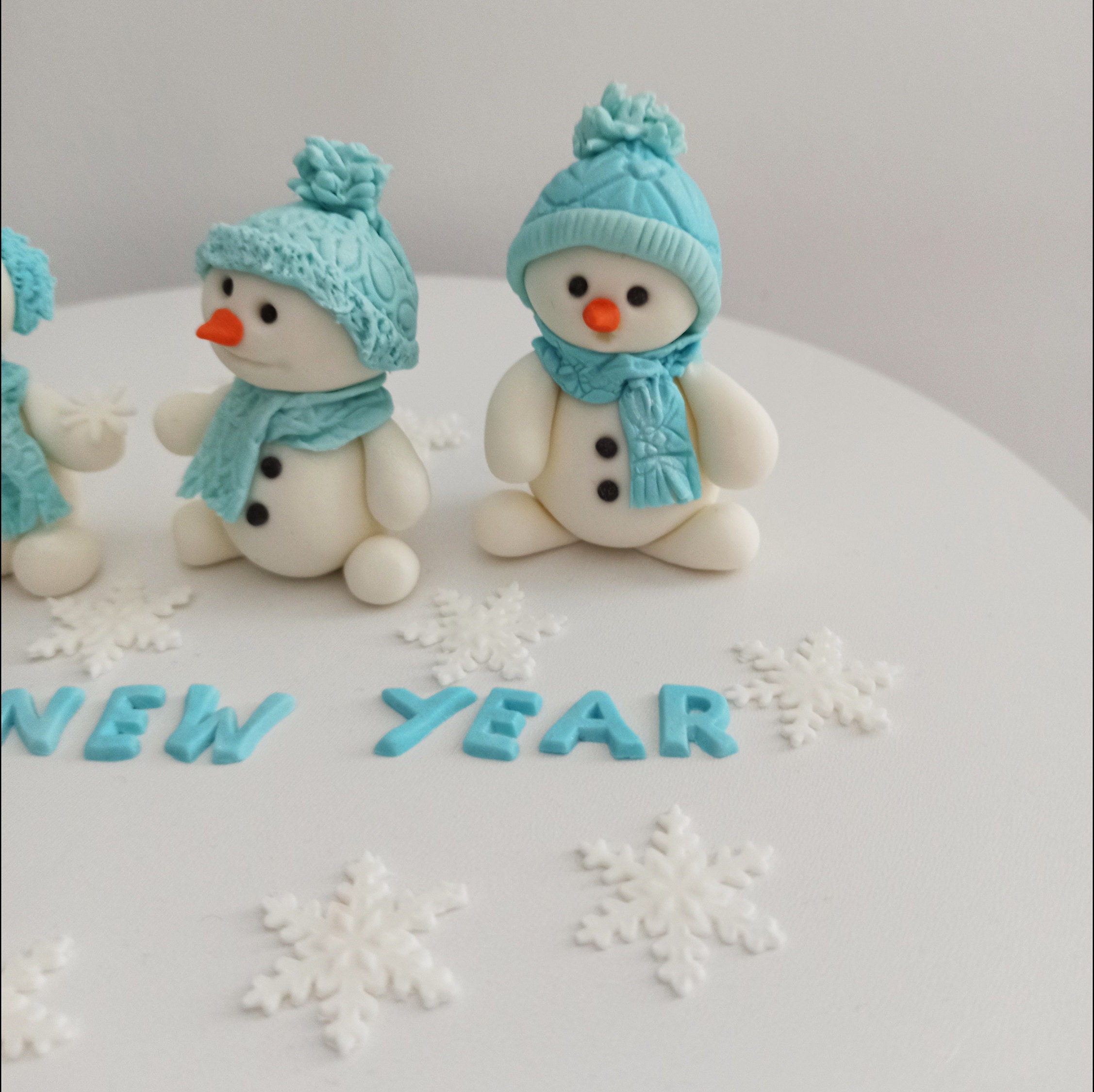 Snowflakes Snowman Topper Winter Topper Fondant Snowman Cake - Etsy