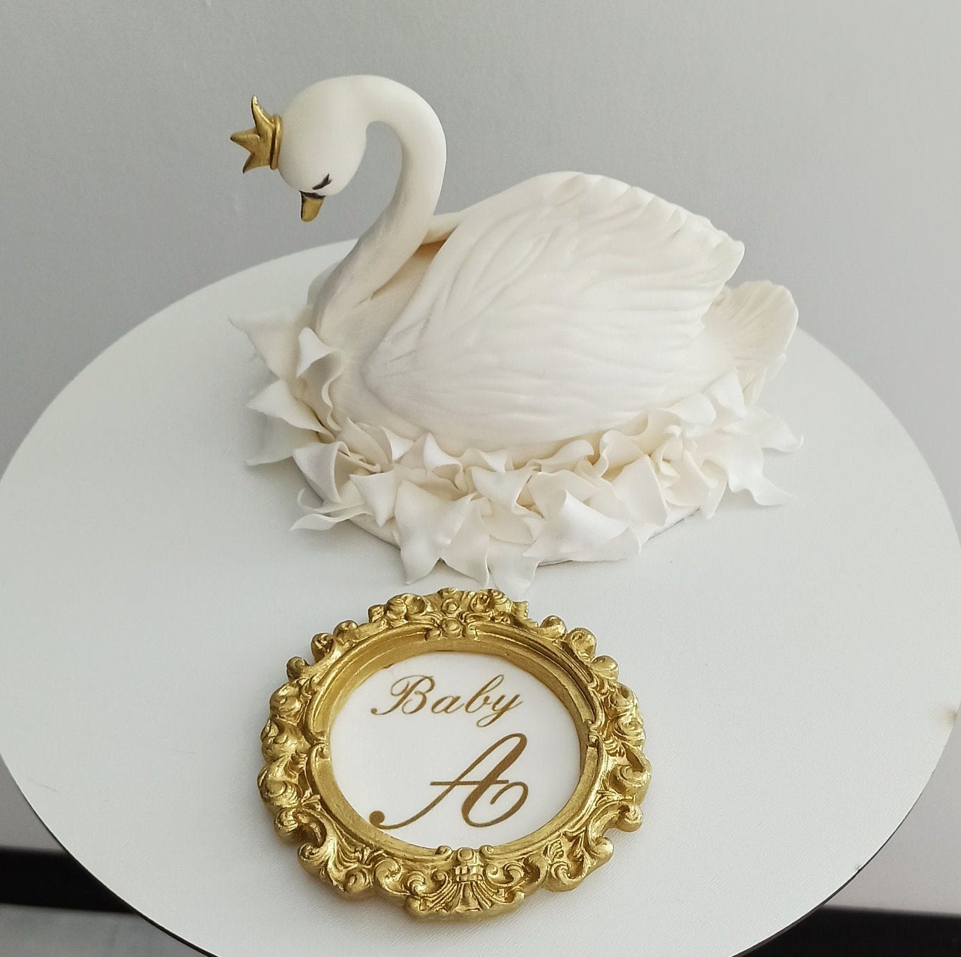 Swan Princess Cake Topper Fondant Swan bird cake decoration | Etsy