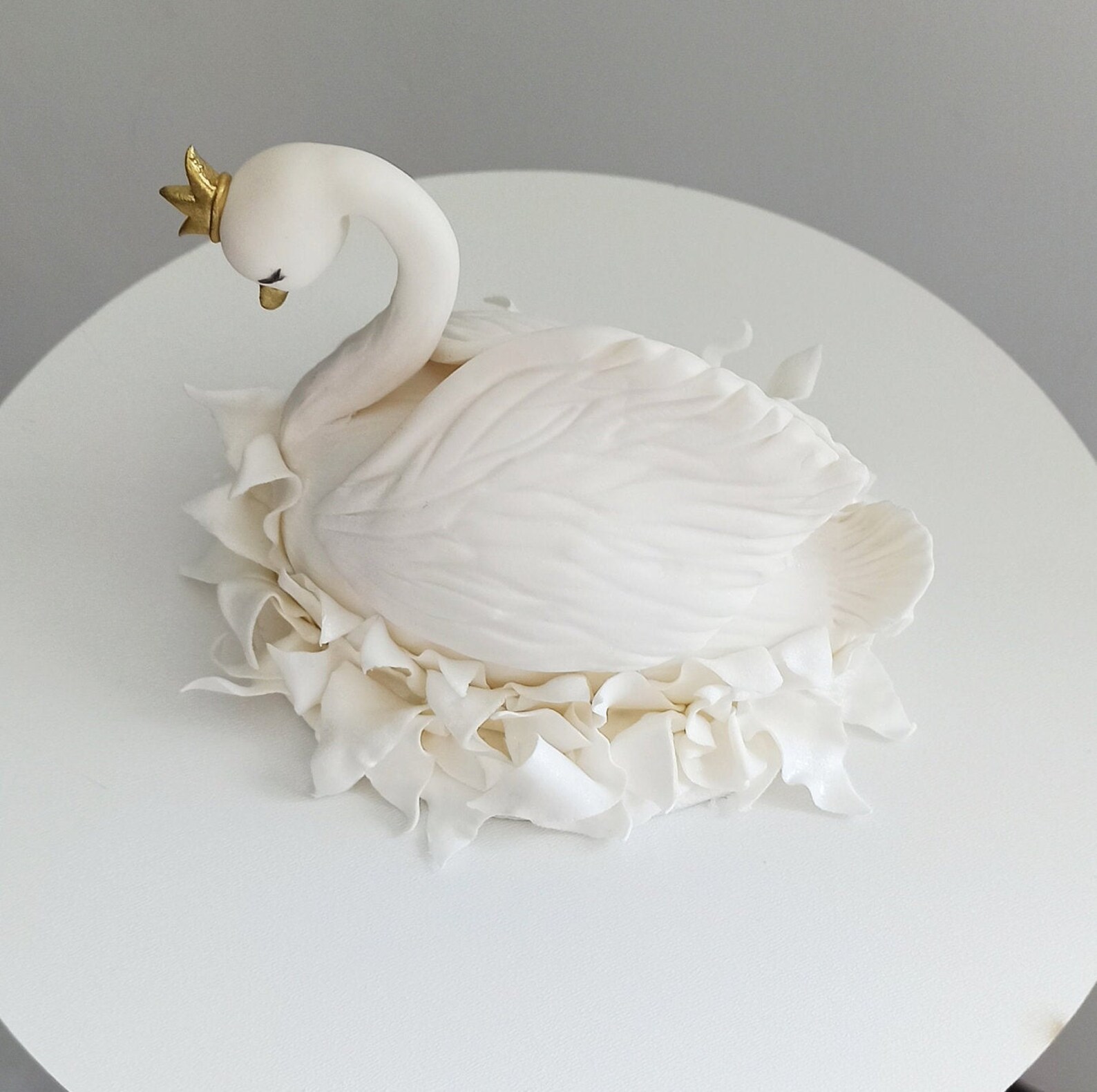 Swan Princess Cake Topper Fondant Swan Bird Cake Decoration - Etsy