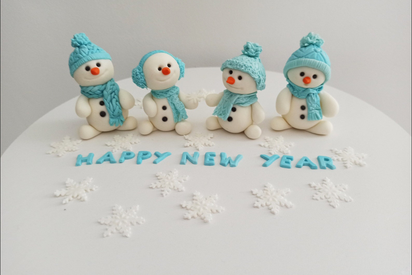 Snowflakes Snowman Topper Winter Topper Fondant Snowman Cake Topper ...