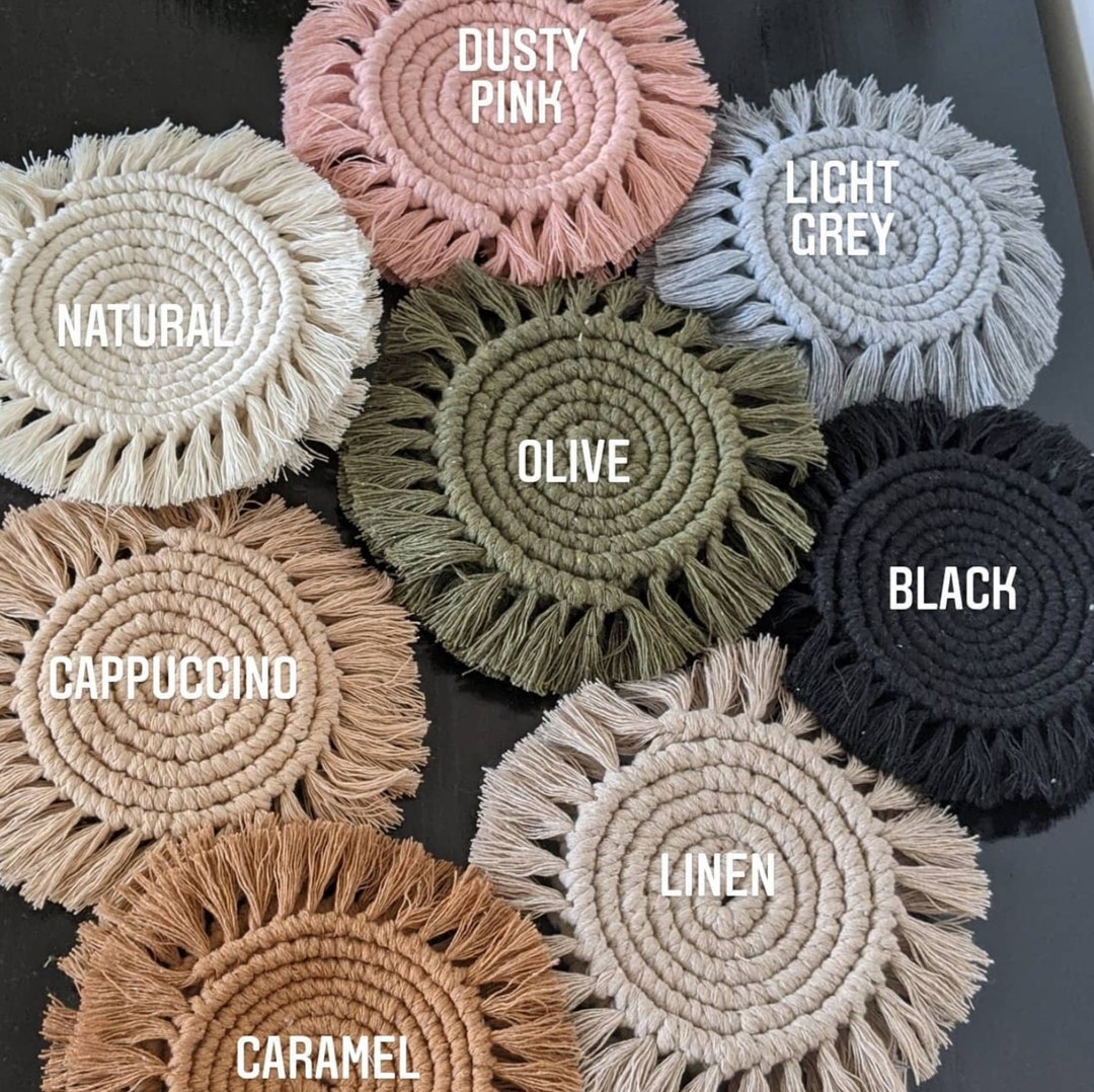 Macrame Coasters, Macrame Placemat, Macrame Decor, Macrame Candle Mat ...