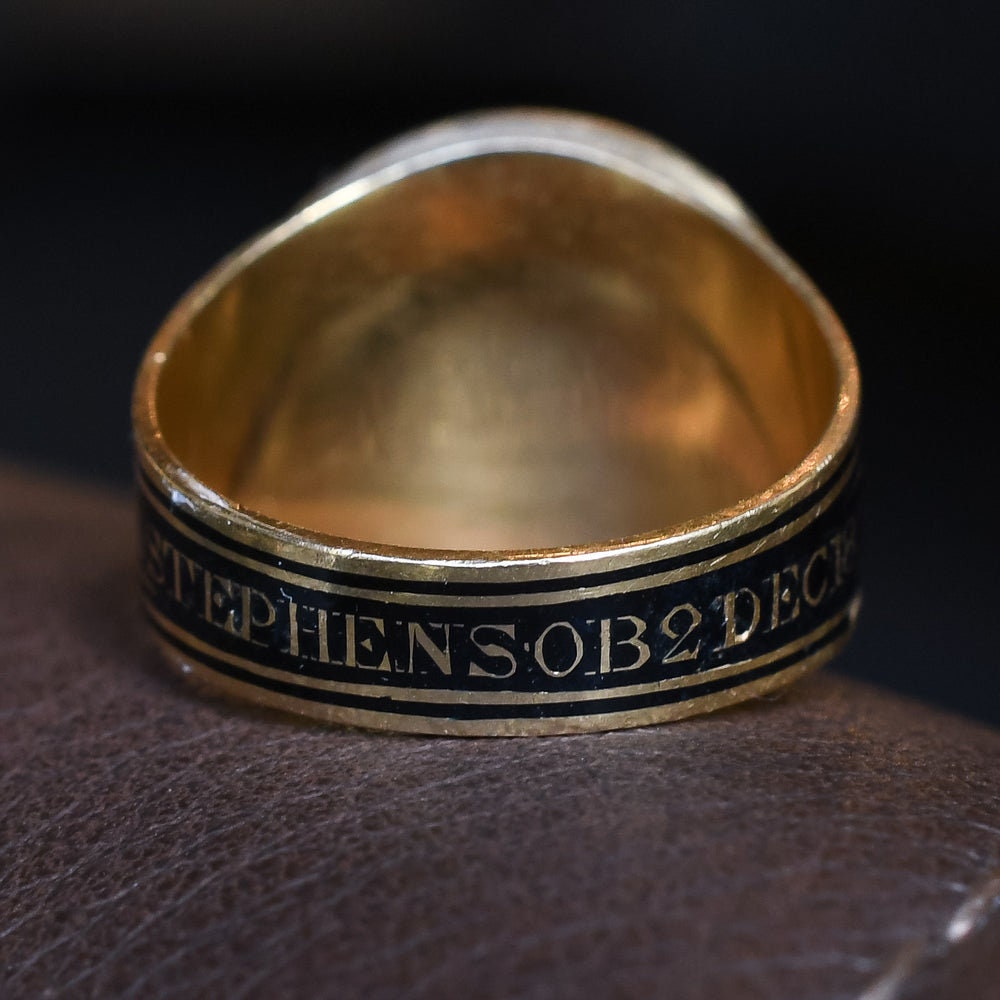 Georgian Enamelled Locket Memorial Ring frances Stephens - Etsy