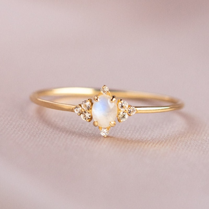 Gold Moonstone Ring - Etsy