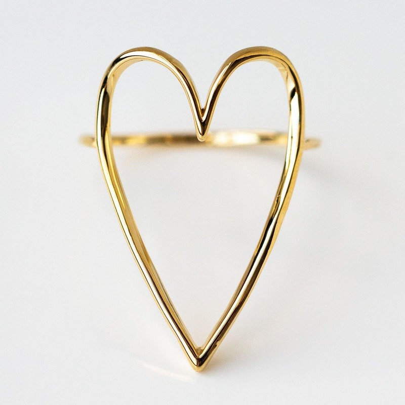 Open Heart Ring - Etsy