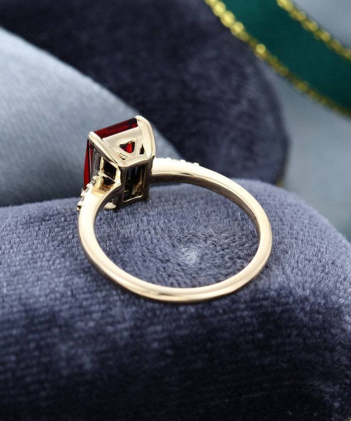 Red Garnet Ring 14K Solid Gold Ring Vintage Ring Engagement Ring ...
