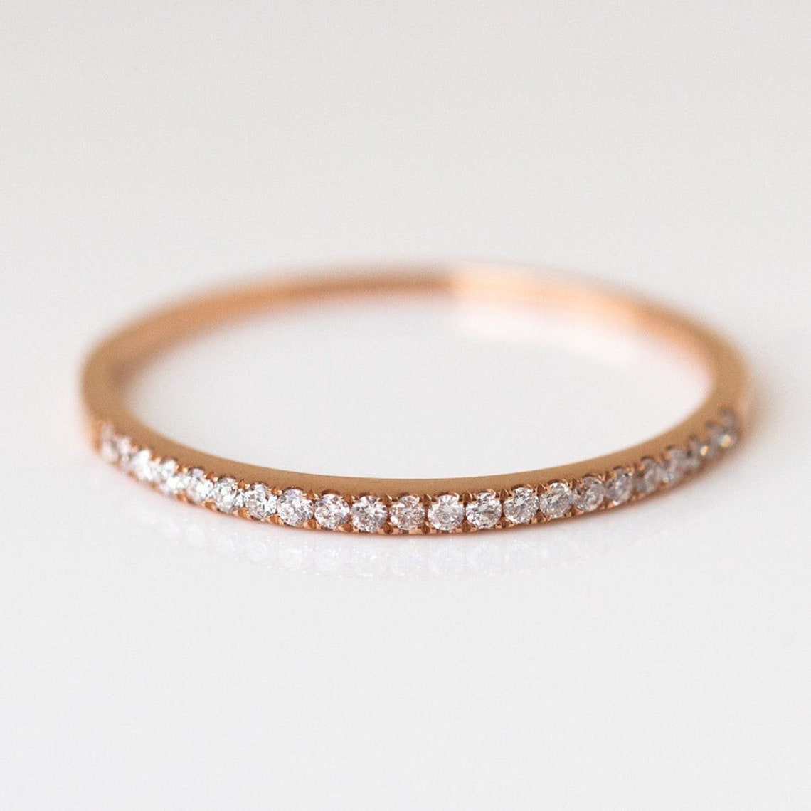 Thin Half-eternity Band Eternity Ring Dainty Ring - Etsy